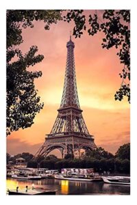 haoyihaoju paris wall art prints, pink eiffel tower unframed art poster decor for girls living room bedroom bathroom kitchen office decor, 16 x 24 inch