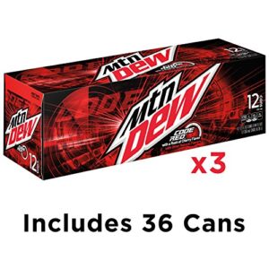 Mountain Dew Code Red Soda, Fridge Pack Bundle, 12 fl oz, 36 Cans