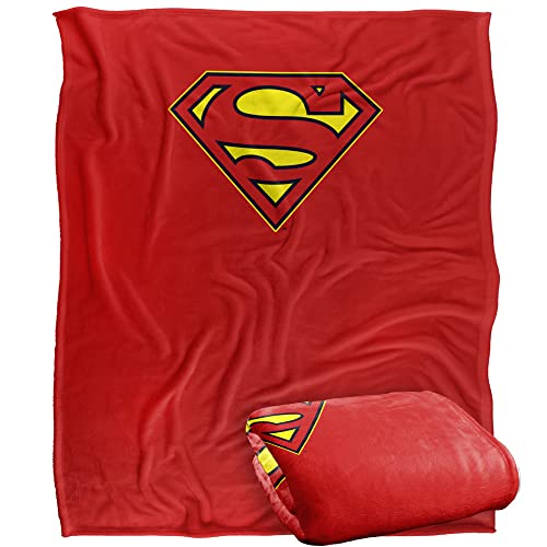 Superman Blanket, 50" x 60", Superman Cape Full Color Logo Silky Touch Super Soft Throw Blanket