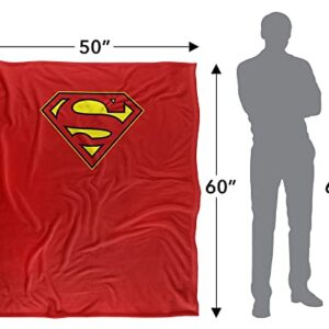 Superman Blanket, 50" x 60", Superman Cape Full Color Logo Silky Touch Super Soft Throw Blanket