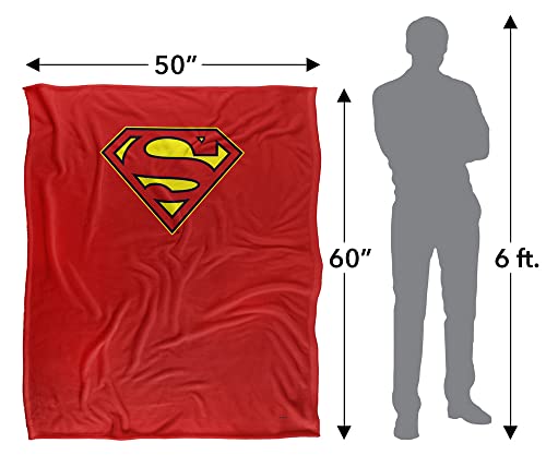 Superman Blanket, 50" x 60", Superman Cape Full Color Logo Silky Touch Super Soft Throw Blanket