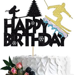 BIABISD Snow ski cake topper Ski lovers birthday theme decoration Ski sports theme birthday party decoration