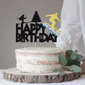 BIABISD Snow ski cake topper Ski lovers birthday theme decoration Ski sports theme birthday party decoration