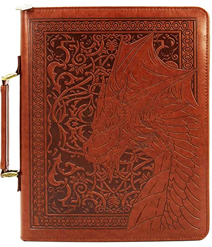 CASEMATIX Book Cover Sleeve for 11" TTRPG Rulebooks - Protective Large Book Cover for TRPG Books up to 11" x 8.5" x 1" with Built-in Bookmark and Pen Loops Compatible with DND Books & More