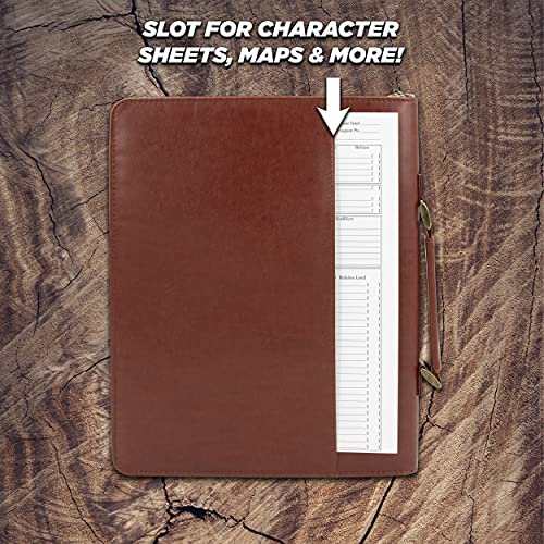 CASEMATIX Book Cover Sleeve for 11" TTRPG Rulebooks - Protective Large Book Cover for TRPG Books up to 11" x 8.5" x 1" with Built-in Bookmark and Pen Loops Compatible with DND Books & More