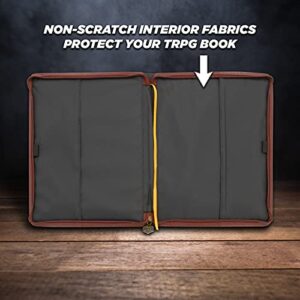 CASEMATIX Book Cover Sleeve for 11" TTRPG Rulebooks - Protective Large Book Cover for TRPG Books up to 11" x 8.5" x 1" with Built-in Bookmark and Pen Loops Compatible with DND Books & More