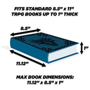 CASEMATIX Book Cover Sleeve for 11" TTRPG Rulebooks - Protective Large Book Cover for TRPG Books up to 11" x 8.5" x 1" with Built-in Bookmark and Pen Loops Compatible with DND Books & More