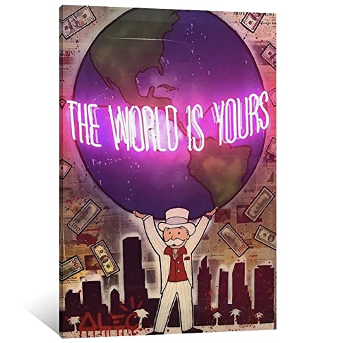 CJQ ALEC-Monopolys The World is Yours Poster Decorative Painting Canvas Wall Art Living Room Posters Bedroom Painting 24x36inch(60x90cm)