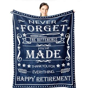 wisegem retirement gifts for men – retirement gifts for women -retirement gift blanket 60″x 50″ – farewell gifts for coworker boss – gifts for coworkers men – happy retirement throw blankets