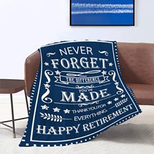 Wisegem Retirement Gifts for Men - Retirement Gifts for Women -Retirement Gift Blanket 60"x 50" - Farewell Gifts for Coworker Boss - Gifts for Coworkers Men - Happy Retirement Throw Blankets