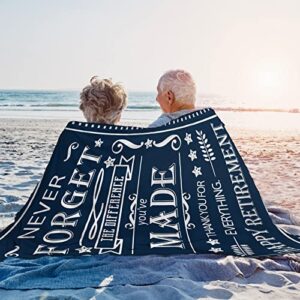 Wisegem Retirement Gifts for Men - Retirement Gifts for Women -Retirement Gift Blanket 60"x 50" - Farewell Gifts for Coworker Boss - Gifts for Coworkers Men - Happy Retirement Throw Blankets