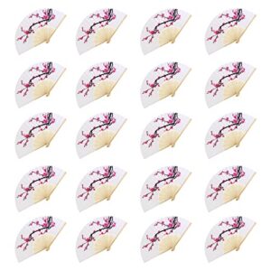 vanvene 20 pcs delicate cherry blossom design silk folding hand fan wedding favors gifts japanese party