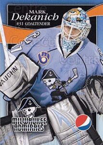 (ci) mark dekanich hockey card 2008-09 milwaukee admirals pepsi 19 mark dekanich