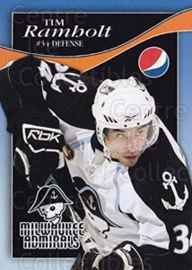 (ci) tim ramholt hockey card 2008-09 milwaukee admirals pepsi 20 tim ramholt