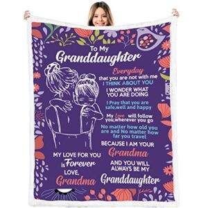 lovinsunshine granddaughter gifts from grandma,granddaughter gifts,grandaughter gifts from grandma,granddaughter blanket,gifts for granddaughter,presents for christmas, valentine’s day (50×60)