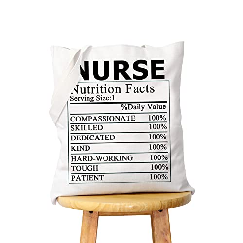 WCGXKO Nurse Nutrition Facts Nurse Life Tote Bag Gift For Nursing Student RN LPN CNA BSN CMA LVN (NURSE tote)