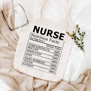 WCGXKO Nurse Nutrition Facts Nurse Life Tote Bag Gift For Nursing Student RN LPN CNA BSN CMA LVN (NURSE tote)