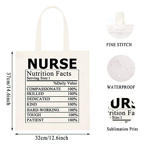 WCGXKO Nurse Nutrition Facts Nurse Life Tote Bag Gift For Nursing Student RN LPN CNA BSN CMA LVN (NURSE tote)