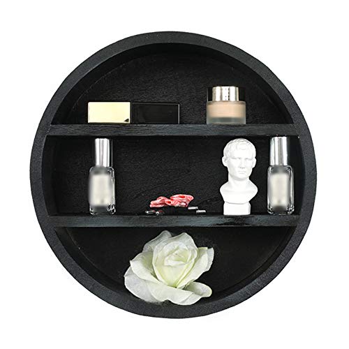 AKaSping 5PCS Moon Phase Shelf Set Black Moon Decoration Rack Wall-Mounted Moon Shelf for Essential Oil Crystal Gemstone Display Wall Hanging Storage Box