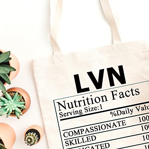 WCGXKO LVN Gift Licensed Vocational Nurse Gift LVN Nutrition Facts Nurse Tote Bag Medical School Graduation Gift (LVN tote)