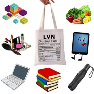 WCGXKO LVN Gift Licensed Vocational Nurse Gift LVN Nutrition Facts Nurse Tote Bag Medical School Graduation Gift (LVN tote)