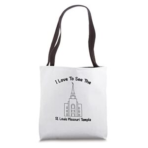 st louis mo temple, i love to see my temple, primary tote bag