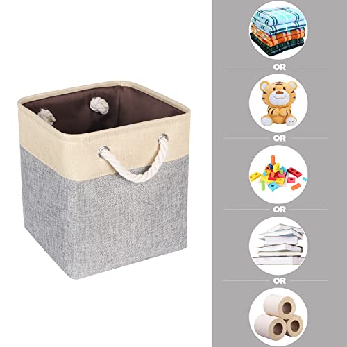 Syeeiex 6 Pack 10.5 Storage Cubes, 10.5'' X 10.5'' X 11'' Cube Storage Bins with Rope Handles, Storage Bin Cubes for Clothes Storage, Home, Nursery Home,