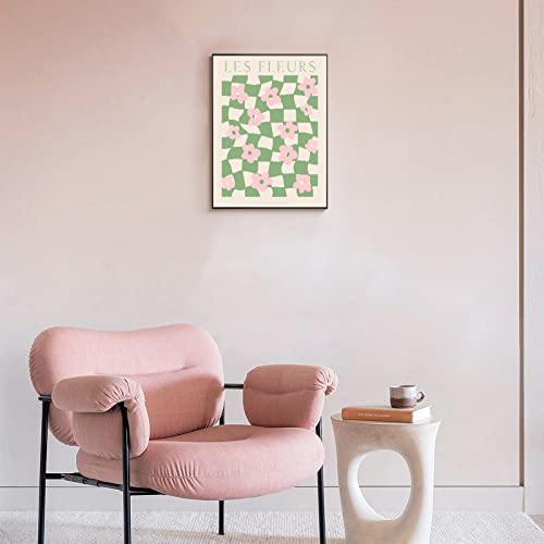 InSimSea Green and Pink Wall Art Set for Living Room, Danish Pastel Aesthetic Room Decor, Abstract Home Wall Art Decorations for Living Room, 8X10in,UNFRAMED