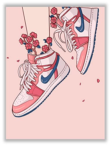 Hypebeast Girly Pink Sneaker Poster – (12x16 Inch) Unframed – AJ Wall art, Hypebeast Room Decor, Indie Wall Art Poster, Pink Room Decor, Sneaker Air Gym Shoes Shoebox Collection Aesthetic Cool Posters for Teen Girls Bedroom Room Dorm Wall Decor by LIYA De