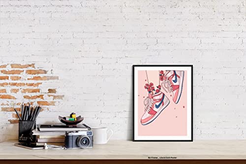 Hypebeast Girly Pink Sneaker Poster – (12x16 Inch) Unframed – AJ Wall art, Hypebeast Room Decor, Indie Wall Art Poster, Pink Room Decor, Sneaker Air Gym Shoes Shoebox Collection Aesthetic Cool Posters for Teen Girls Bedroom Room Dorm Wall Decor by LIYA De