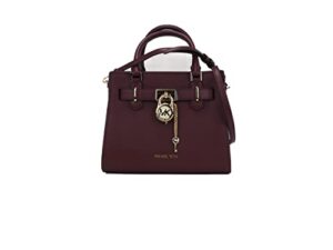 michael kors small merlot hamilton leather satchel