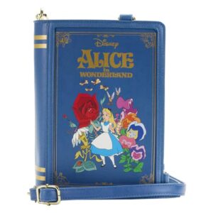 loungefly disney alice in wonderland classic book convertible womens double strap shoulder bag purse