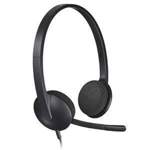 logitech usb headset h340, stereo, usb headset for windows and mac – black