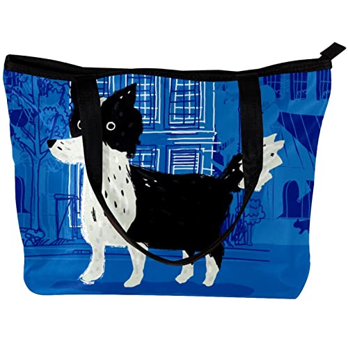 Tote Bag Shoulder Bags Handbags Cute Border Collie Dog Puppy Satchel Handbags for Women with Inner Pouch