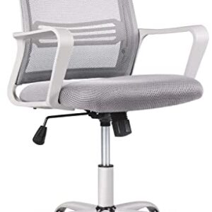 Adjustable Home Office Chair Mid Back Breathable Mesh, Height Adjustable, Comfortable Armrests, Padded Seat, Ergonomic Lumbar Support, Swivel Rolling, Tilting Function