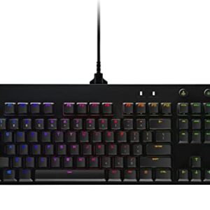 Logitech G Pro TKL Mechanical Wired Gaming Keyboard GX Blue Clicky Switch and LIGHTSYNC RGB Backlit Keys, 12 programmable F-key macros, Black - 920-009388 (Renewed)