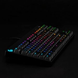 Logitech G Pro TKL Mechanical Wired Gaming Keyboard GX Blue Clicky Switch and LIGHTSYNC RGB Backlit Keys, 12 programmable F-key macros, Black - 920-009388 (Renewed)