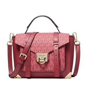 michael kors berry multi manhattan medium top handle school leather satchel