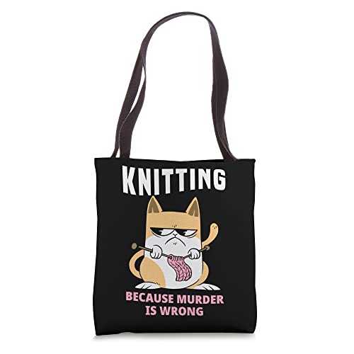 Funny Knitting Tote Bag