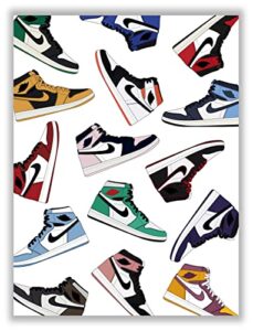 hypebeast custom sneaker poster – (12×16 inch) unframed – aj wall art, hypebeast room decor, michael jordan poster, sneaker air gym shoes shoebox collection aesthetic cool poster for teen boys guys men room dorm bedroom wall decor by liya design prints