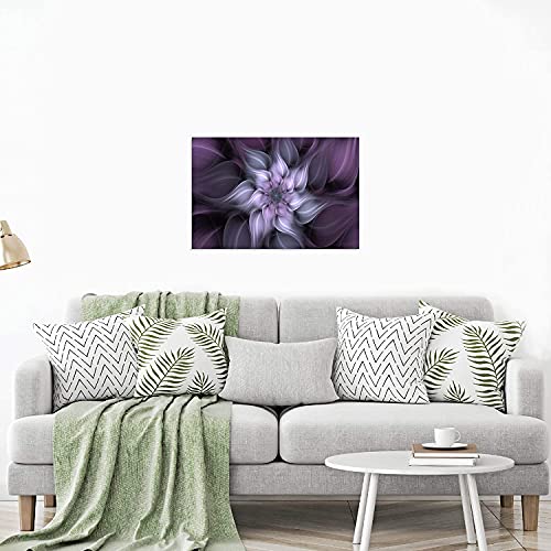 TutuBeer 1 Panel Bauhinia Chinese Redbud Purple Flower Plant Botany Picture Flower Artwork Oil Painting on Canvas Stretched and Framed 24x36 inch Print Home Decor Living Room Bedroom Wall Art Hanging