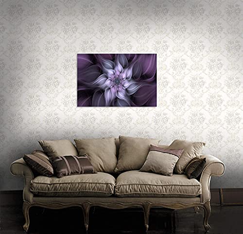 TutuBeer 1 Panel Bauhinia Chinese Redbud Purple Flower Plant Botany Picture Flower Artwork Oil Painting on Canvas Stretched and Framed 24x36 inch Print Home Decor Living Room Bedroom Wall Art Hanging