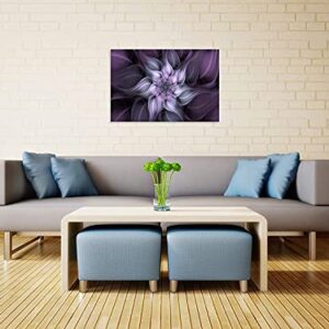 TutuBeer 1 Panel Bauhinia Chinese Redbud Purple Flower Plant Botany Picture Flower Artwork Oil Painting on Canvas Stretched and Framed 24x36 inch Print Home Decor Living Room Bedroom Wall Art Hanging