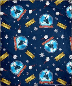 intimo the polar express train believe golden ticket allover print fleece sherpa throw blanket