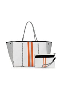 haute shore – greyson crush neoprene tote bag w/zipper wristlet inside, one_size