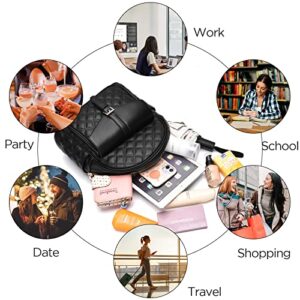 I IHAYNER Mini Backpack for Women Leather Backpack Purse Small Backpack for Teen Girls Lightweight Travel Satchel Bag Black