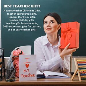 Teacher Gifts for Women Men, Teacher Graduation Gifts - Thank You for Helping Me Grow Appreciation Metal Bookmark Birthday Christmas Retirement Teacher Gifts from Students