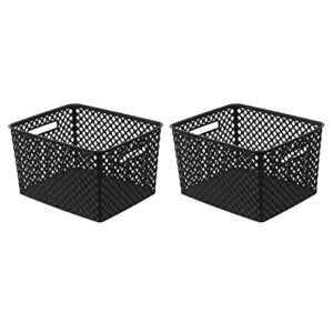 large decorative basket 2pk, black