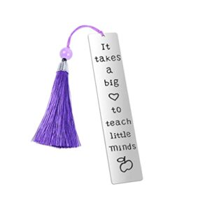 teacher appreciation gifts for women teacher bookmark valentine’s day gifts christmas gifts graduation gifts thank you gifts for teacher (it takes a big heart to teach little minds)