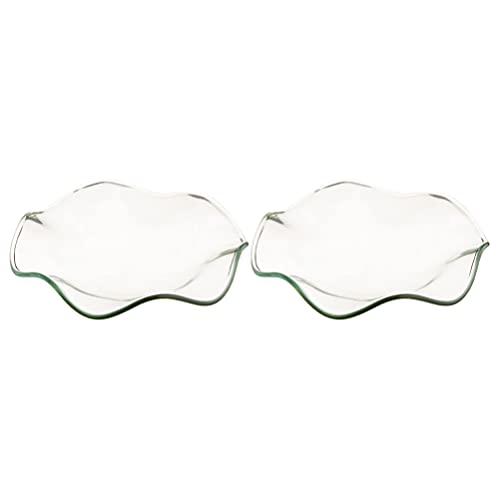 Cabilock 2pcs Wax Warmer Replacement Dish Oil Warmer Dish Flower Shaped Wax Melt Warmer Liners Glass Dish Candle Bowl Plate Oil Tray for Scented Wax Aroma Lamp Electric Lamps